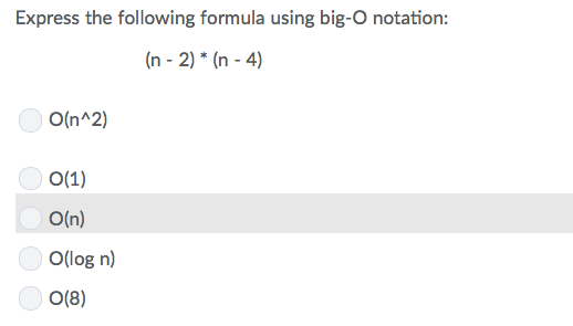 Solved Express the following formula using big-O notation: | Chegg.com