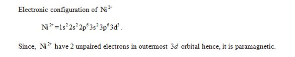 Solved Ni2+ has 26 electrons, how is this electronic | Chegg.com