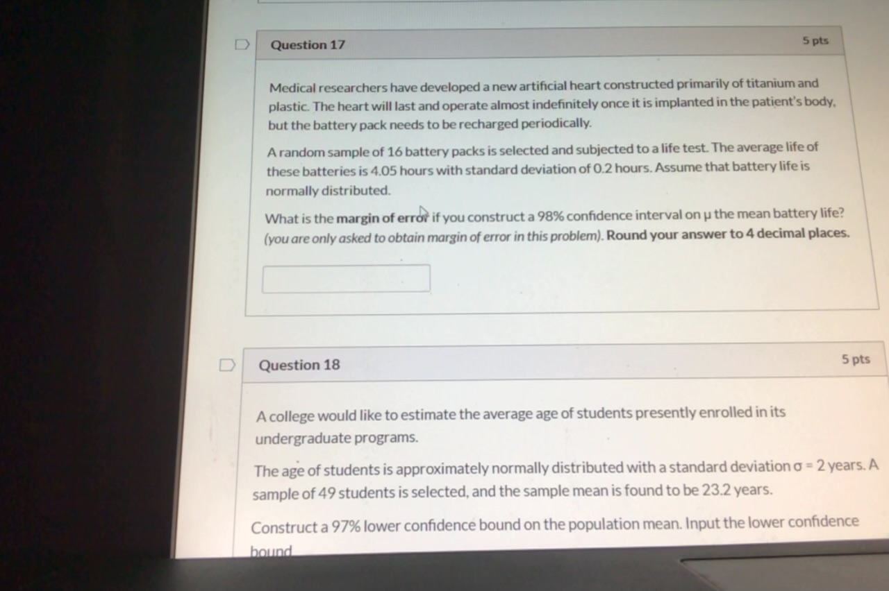 Solved Question 17 5 pts Medical researchers have developed | Chegg.com
