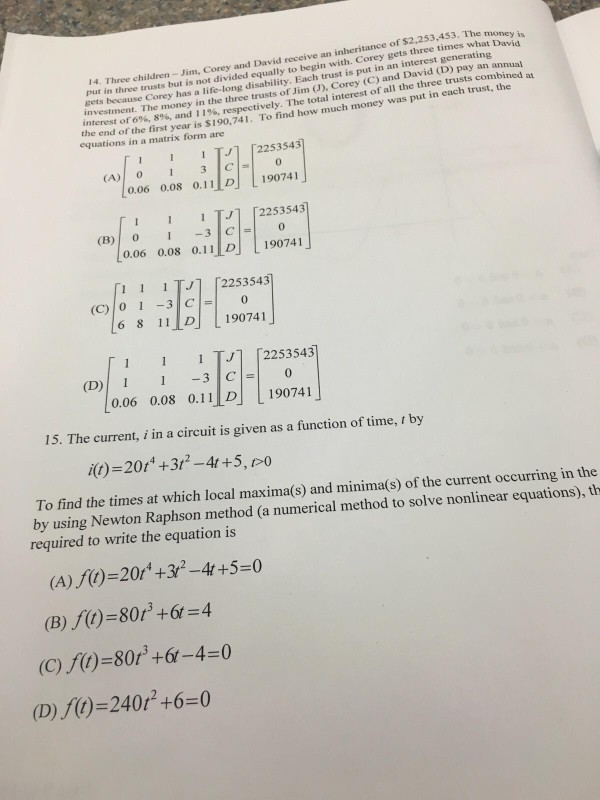 Solved receive an inheritance of $2,253,453, The orey gets | Chegg.com