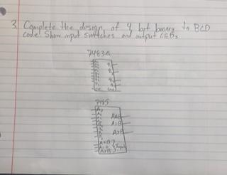 Solved Complete the design of a 4 bit binary to BCD code. | Chegg.com