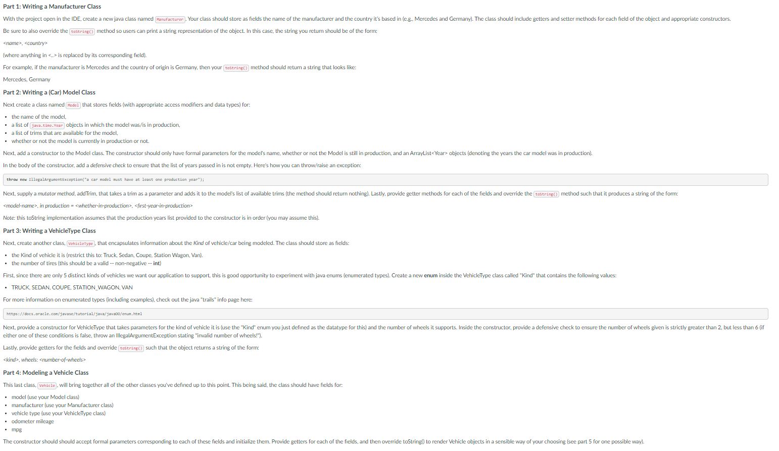 Solved PLEASE MAKE SURE THIS IS DONE One class, one file. | Chegg.com