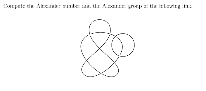 Compute the Alexander number and the Alexander group | Chegg.com