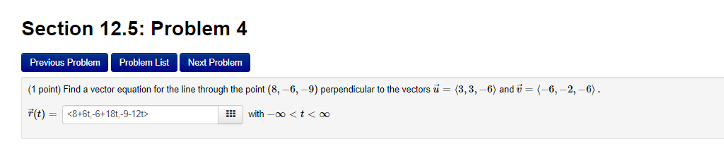 Solved Section 12.5: Problem 4 Previous Problem Problem List | Chegg.com