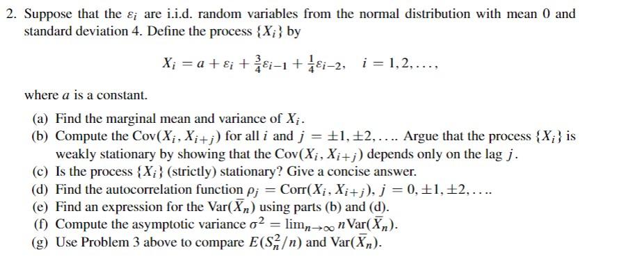 Solved Suppose that the εi are i.i.d. random variables from | Chegg.com
