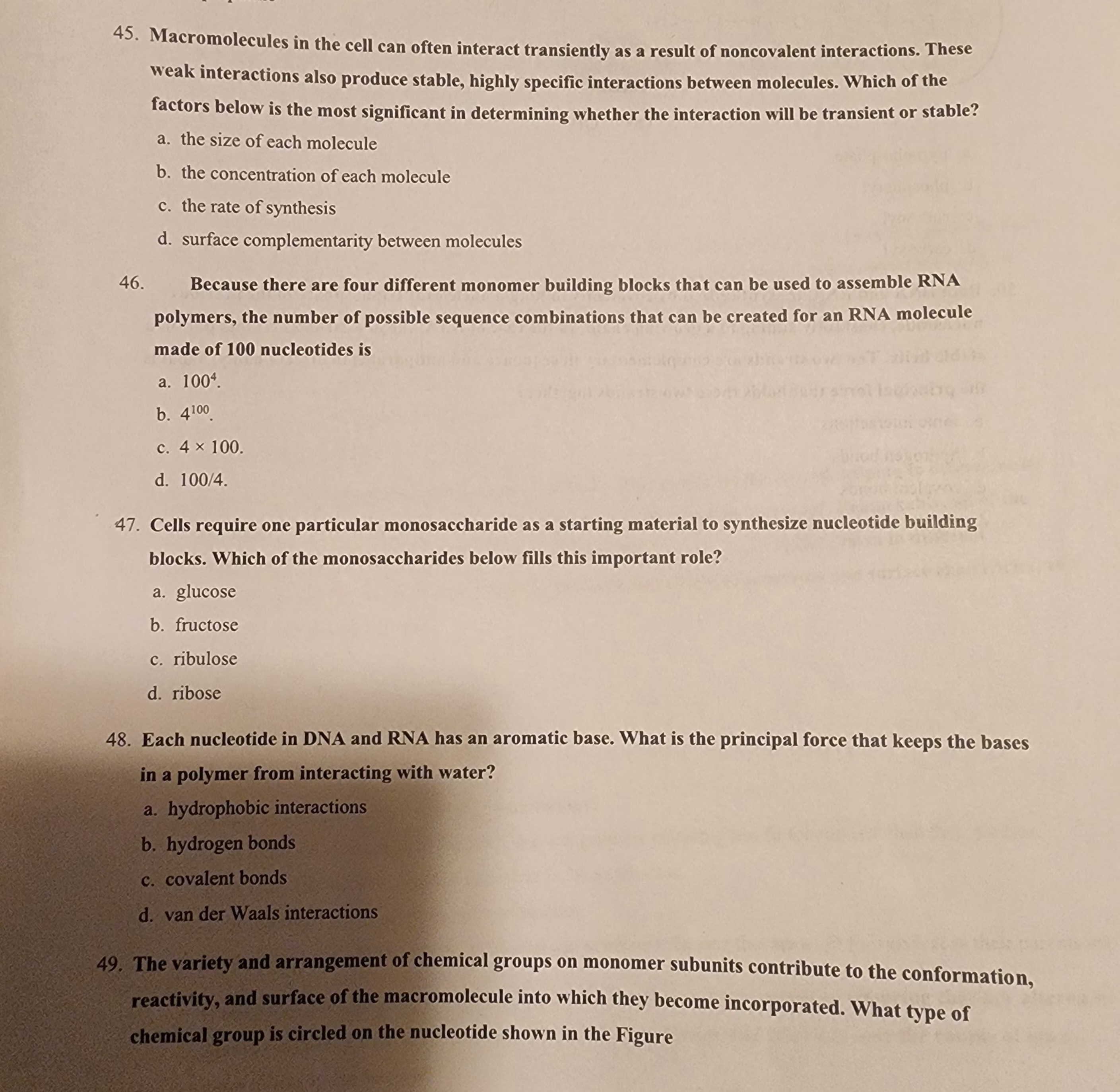 Solved Macromolecules in the cell can often interact | Chegg.com