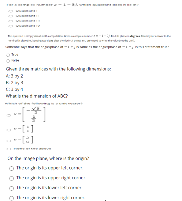 Solved For a complex number z=1-3). which quadrant does it | Chegg.com