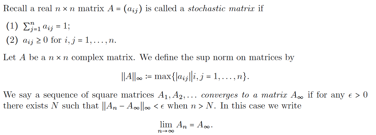 Solved Recall a real n×n matrix A=(aij) is called a | Chegg.com