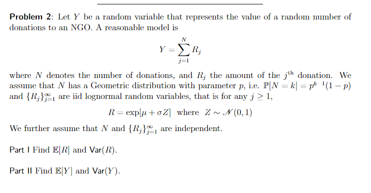 Solved Problem 2: Let Y be a random variable that represents | Chegg.com