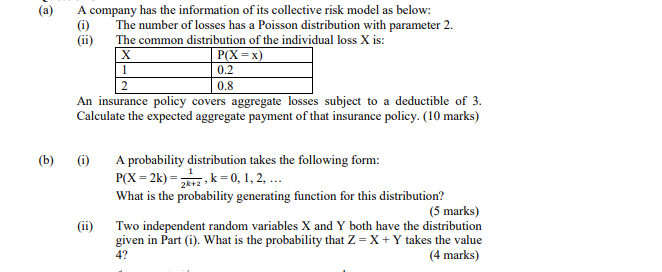 A company has the information of its collective risk | Chegg.com