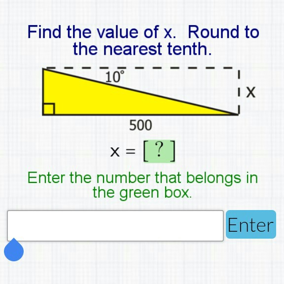 Solved Find the value of x. Round to the nearest tenth. -- | Chegg.com