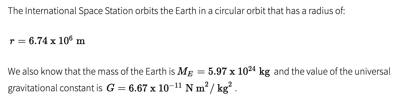 Solved a) Calculate how long (in minutes), the space station | Chegg.com
