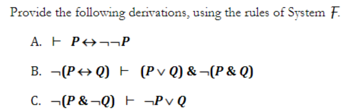 Solved Provide the following derivations, using the rules of | Chegg.com