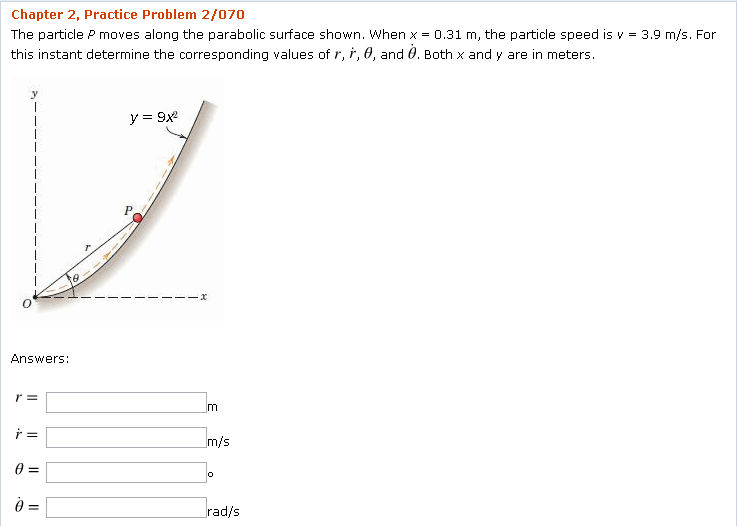 Solved Chapter 2, Practice Problem 2/070 The particle P | Chegg.com