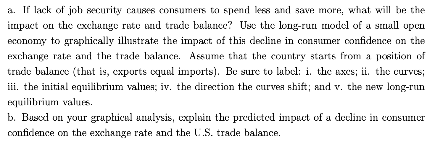 Solved a. If lack of job security causes consumers to spend | Chegg.com
