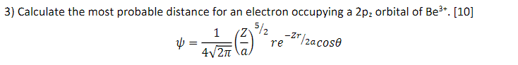 Solved 3 Calculate The Most Probable Distance For An