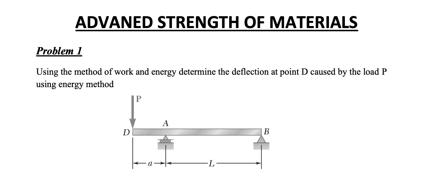Solved ADVANED STRENGTH OF MATERIALS Problem 1 Using the | Chegg.com