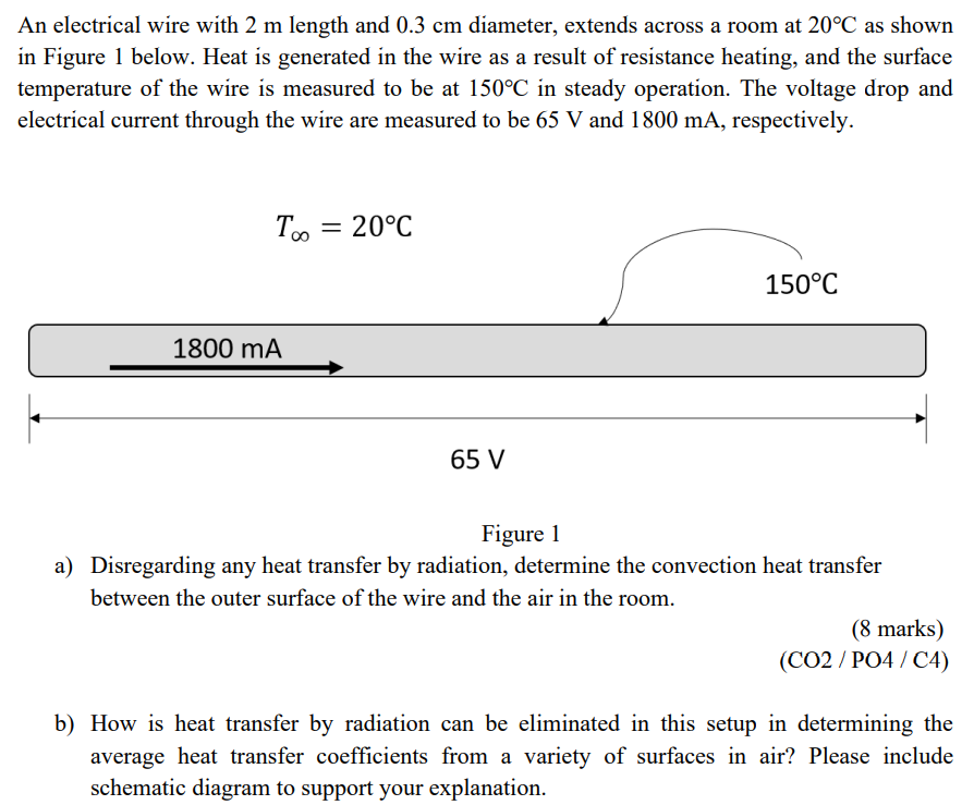 Solved An electrical wire with 2 m length and 0.3 cm | Chegg.com