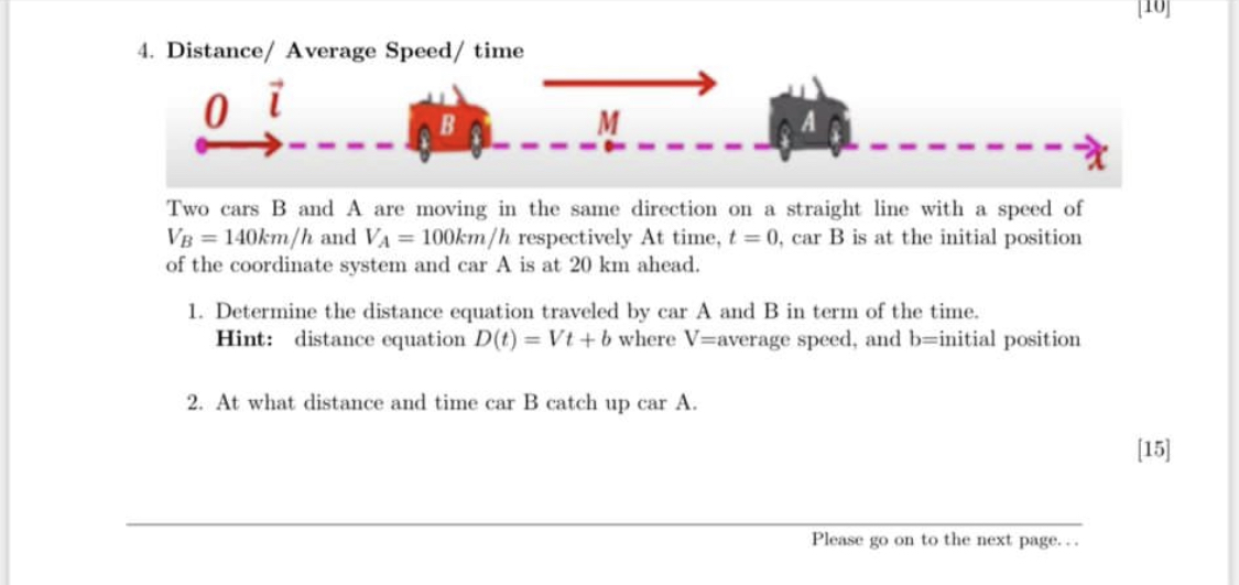 Solved Two cars A and B are moving in the same direction on | Chegg.com