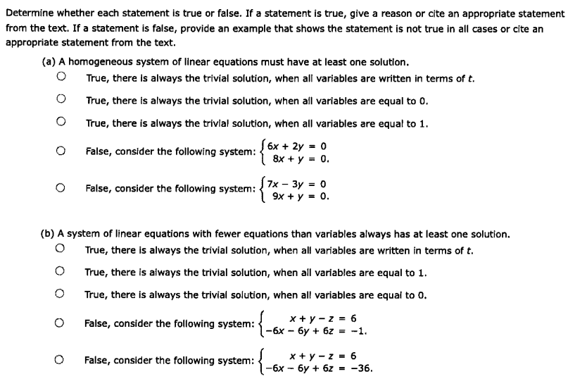 Solved Determine whether each statement is true or false. If | Chegg.com
