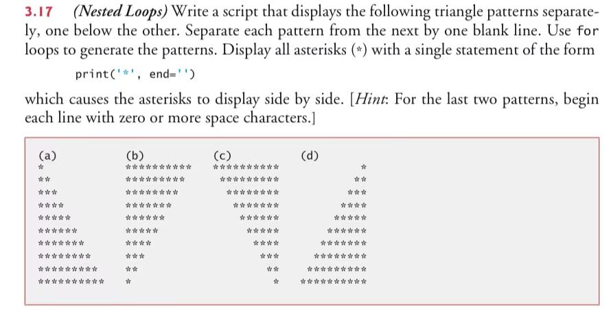 Solved 3i7 Nested Loops Write A Script That Displays The 2074