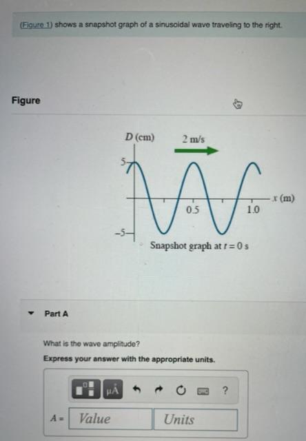 Solved shows a snapshot graph of a sinusoidal wave traveling | Chegg.com