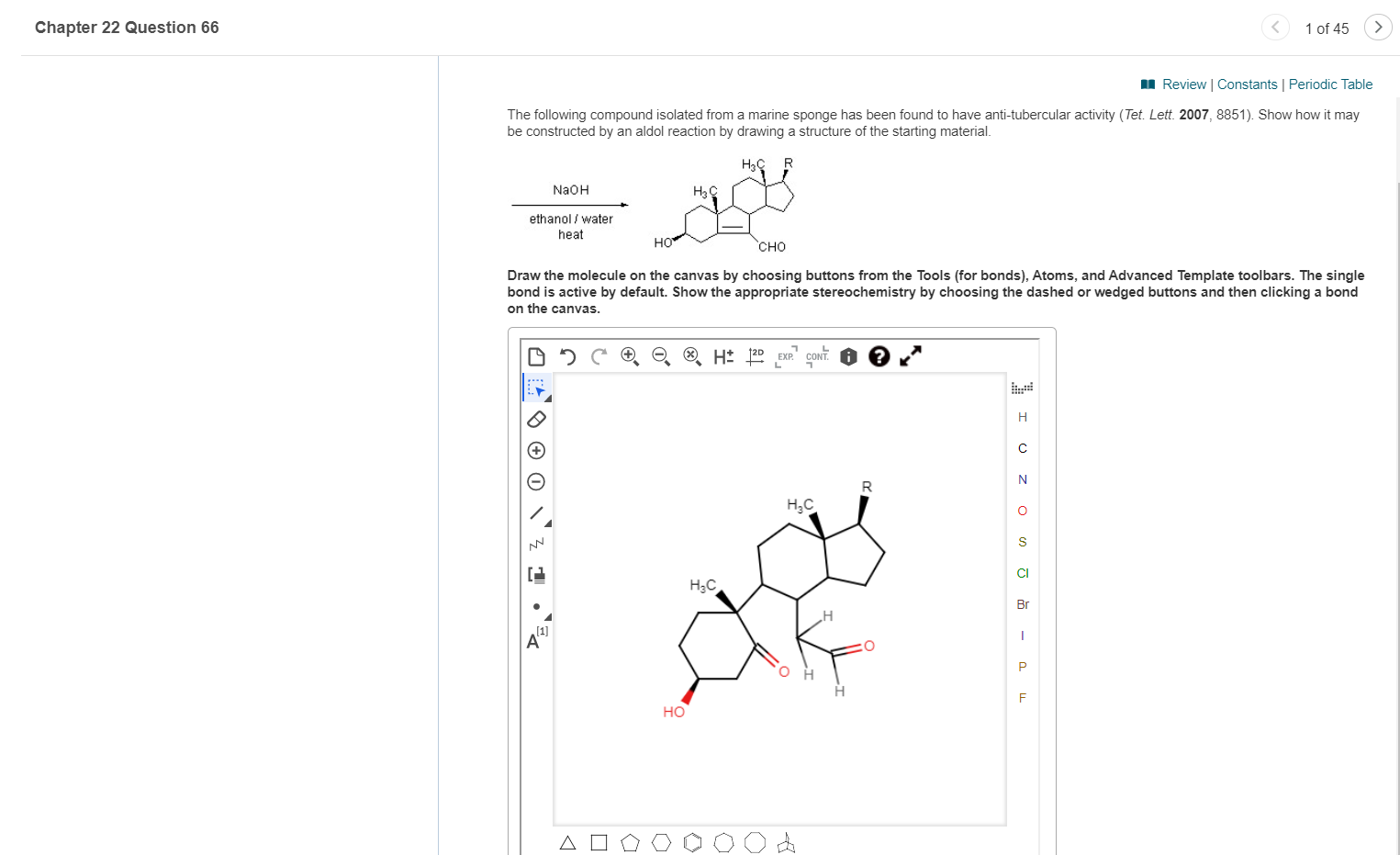 Solved Chapter 22 Question 66 1 of 45 Review | Constants | Chegg.com