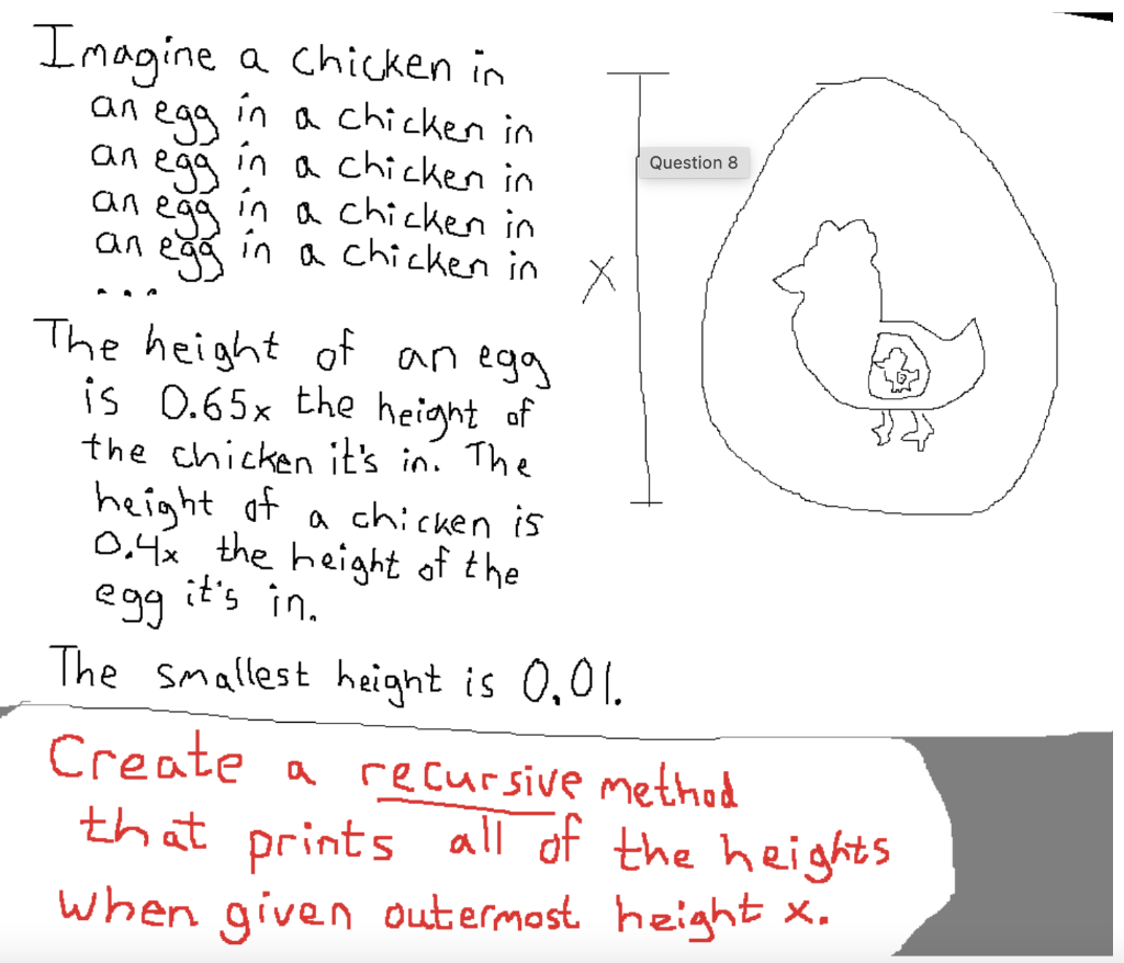 Solved an egg an an an eg a Question 8 a a chicken in | Chegg.com