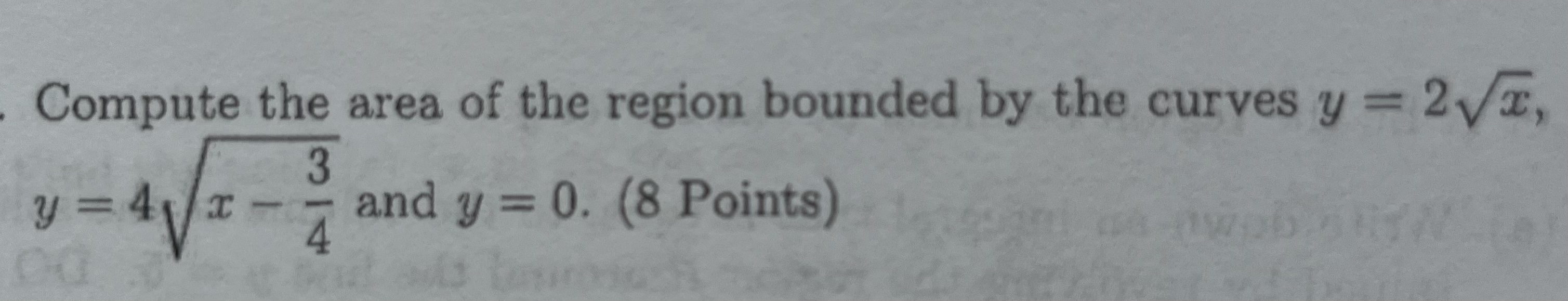 Solved Compute the area of the region bounded by the curves | Chegg.com