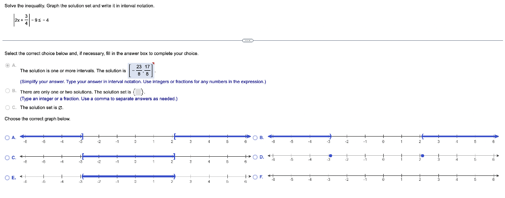 Solved Solve the inequality. Graph the solution set and | Chegg.com