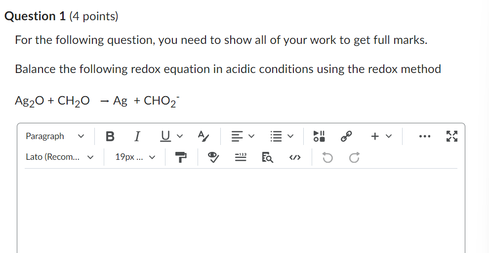 Solved Question 1 (4 ﻿points)For the following question, you | Chegg.com