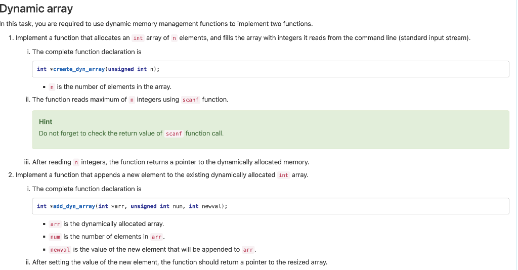 Solved Dyamic array is this task, you are required to use | Chegg.com