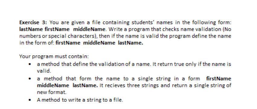 Solved Exercise 3: You are given a file containing students' | Chegg.com
