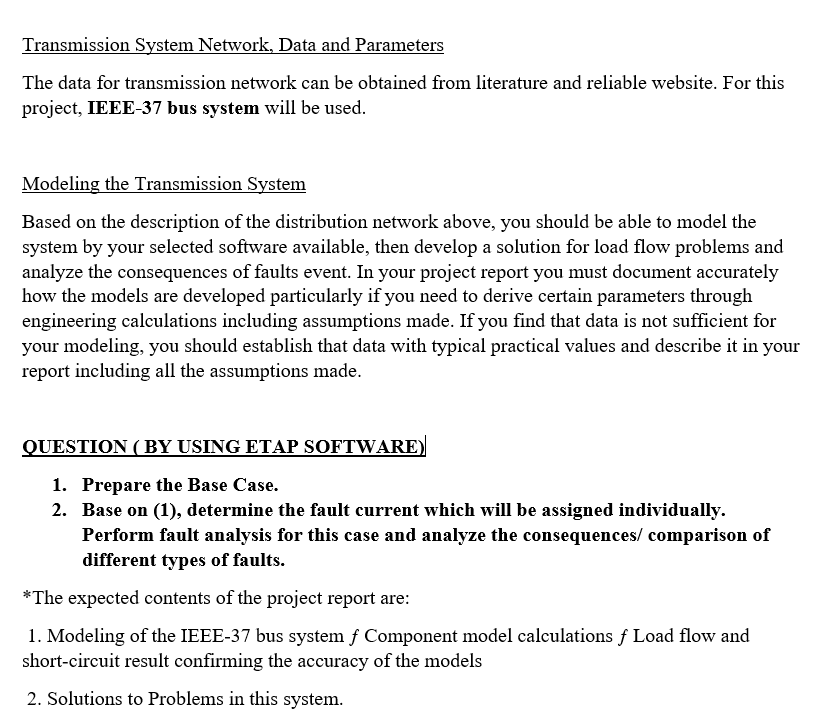 Transmission System Network, Data and Parameters The | Chegg.com
