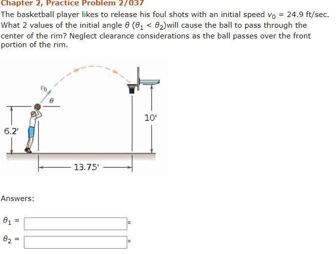 Solved Chapter 2, Practice Problem 2/037 The basketball | Chegg.com
