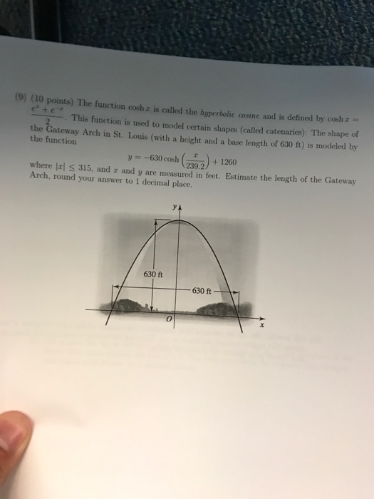 Solved The function cosh x is called the hyperbolic cosine | Chegg.com