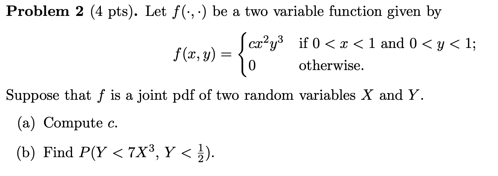 Solved Problem 2(4pts). Let f(⋅,⋅) be a two variable | Chegg.com