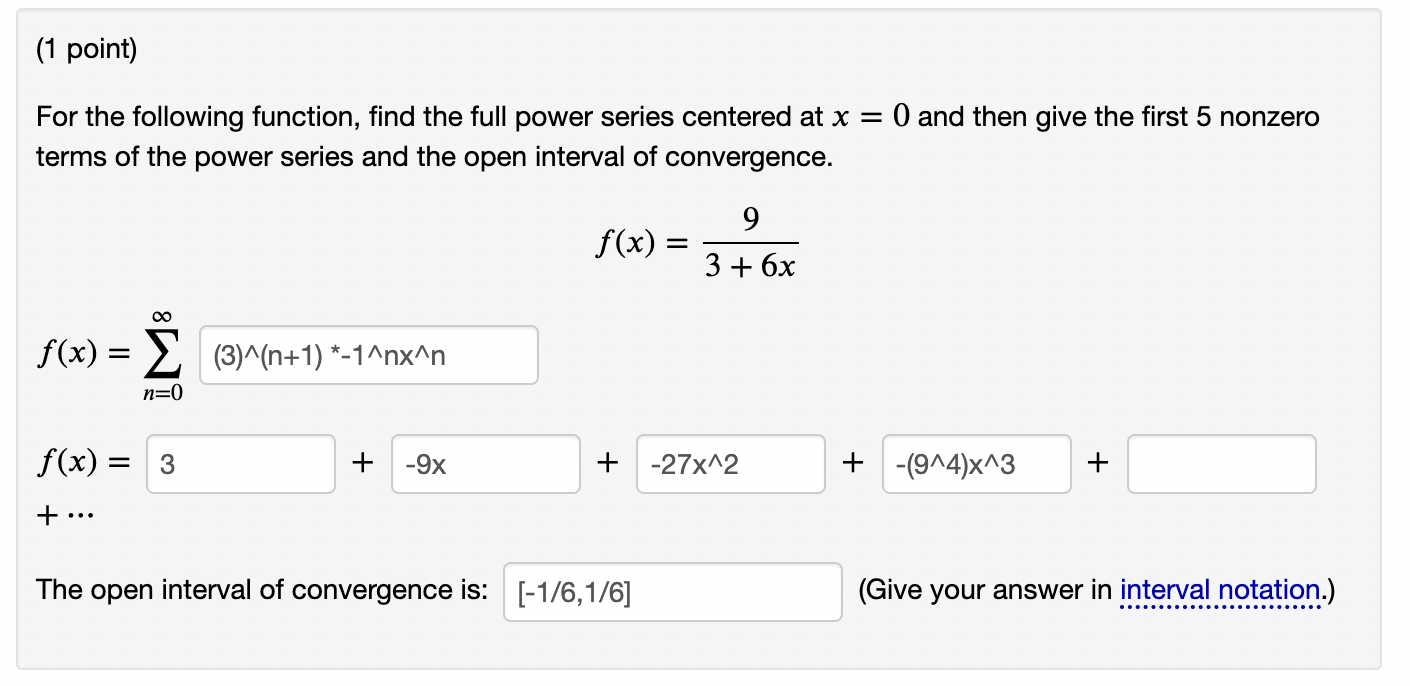 Solved For the following function, find the full power | Chegg.com