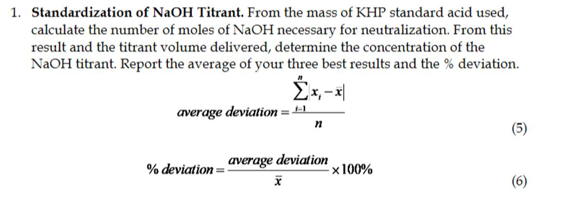 Solved From the mass of KHP standard acid used, calculate | Chegg.com
