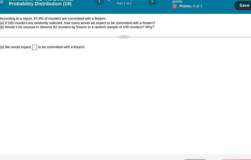 Solved Probability Distribution (19) Part 1 of 2 points | Chegg.com