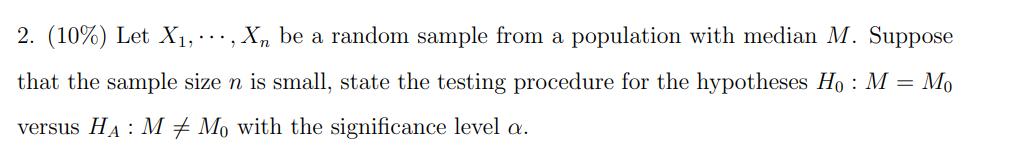 Solved 2. (10\%) Let X1,⋯,Xn be a random sample from a | Chegg.com
