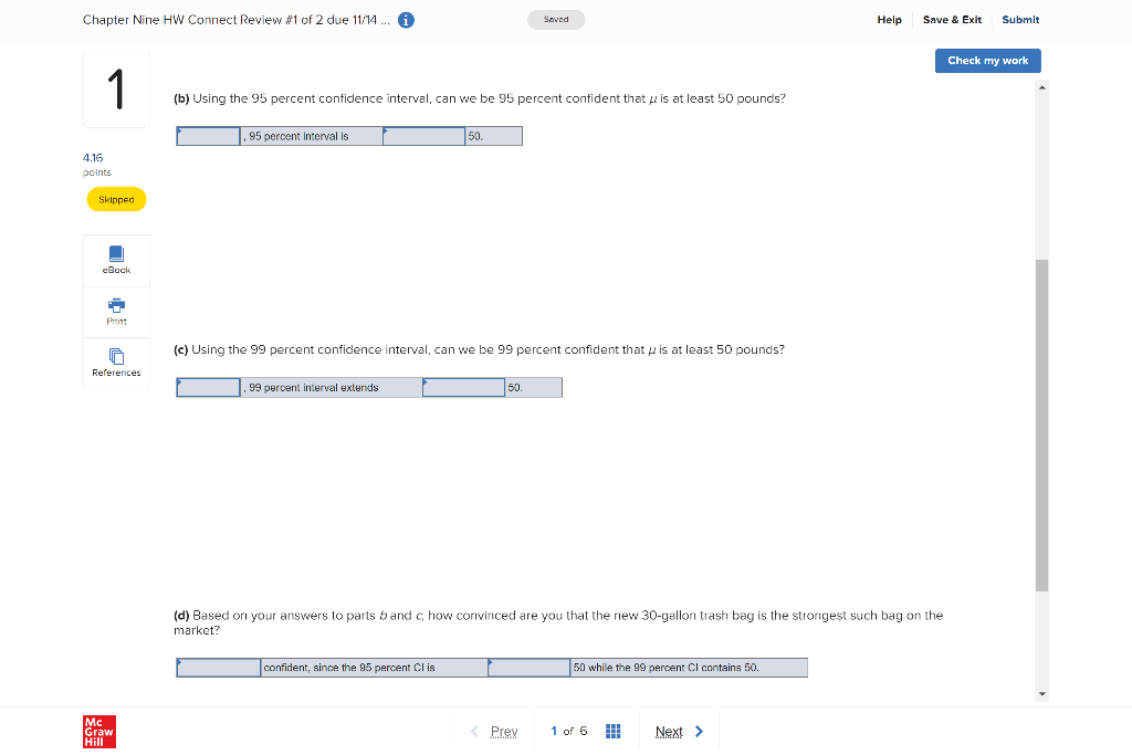 Solved Chapter Nine HW Connect Review #1 of 2 due 11/14 ... | Chegg.com