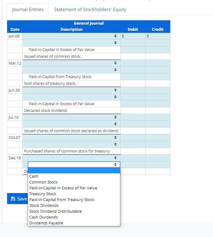 Solved Stockholders' Equity: Transactions and Statement The | Chegg.com