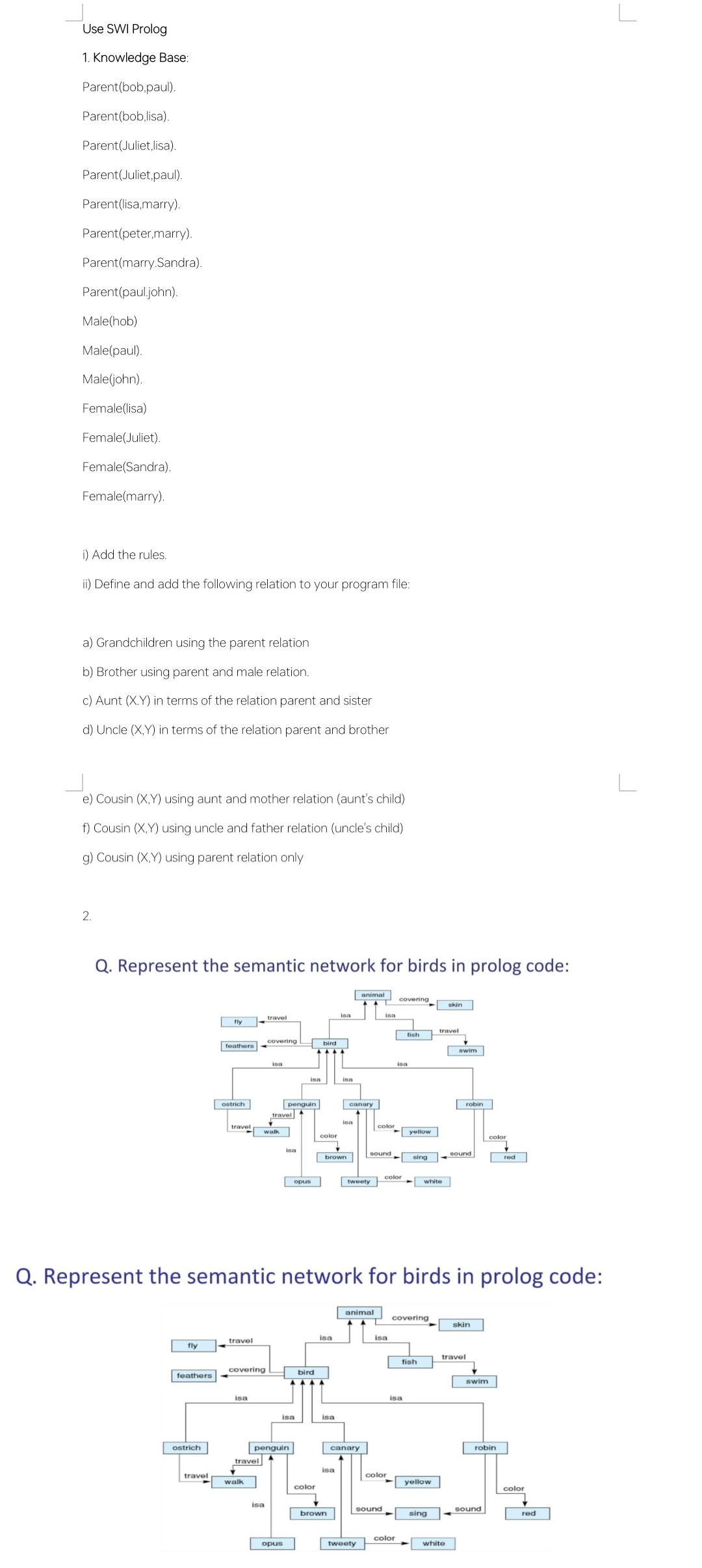 Solved Use SWI PrologKnowledge | Chegg.com