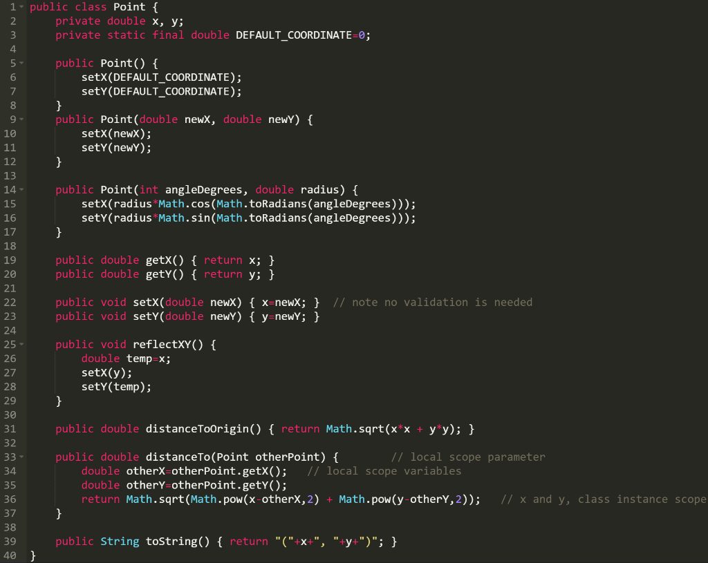 Solved Use Your Point Class From A Previous Lab To Solve The 7761