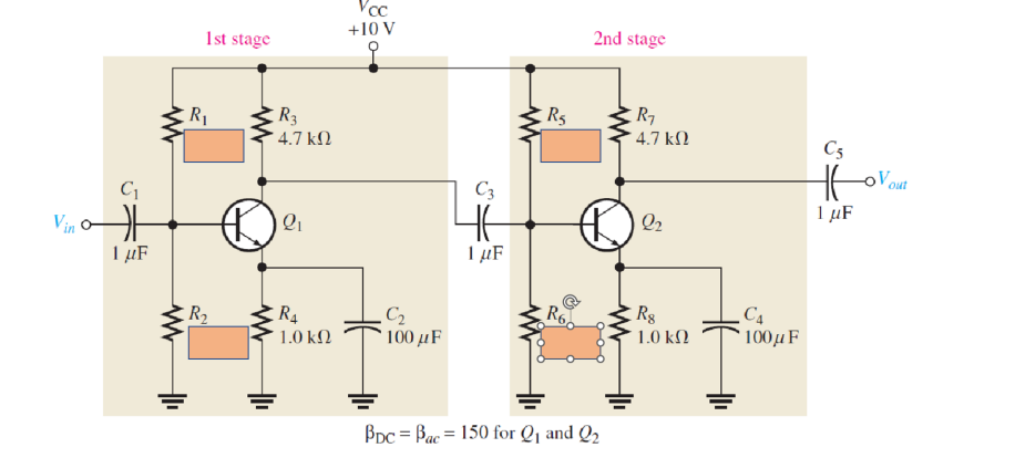 Solved For the following cascaded amplifier structure, find | Chegg.com
