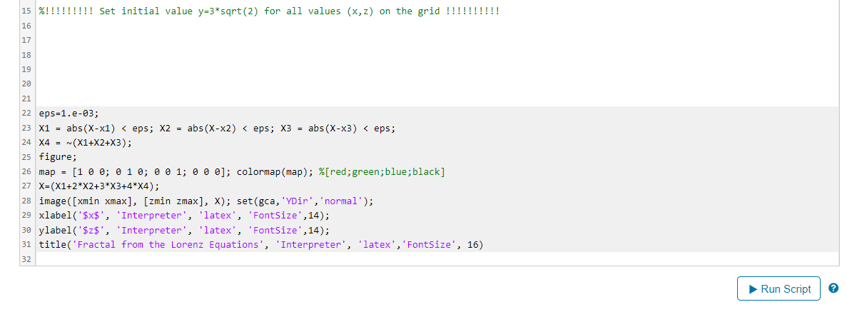 Solved Fractals from the Lorenz Equations My Solution | Chegg.com