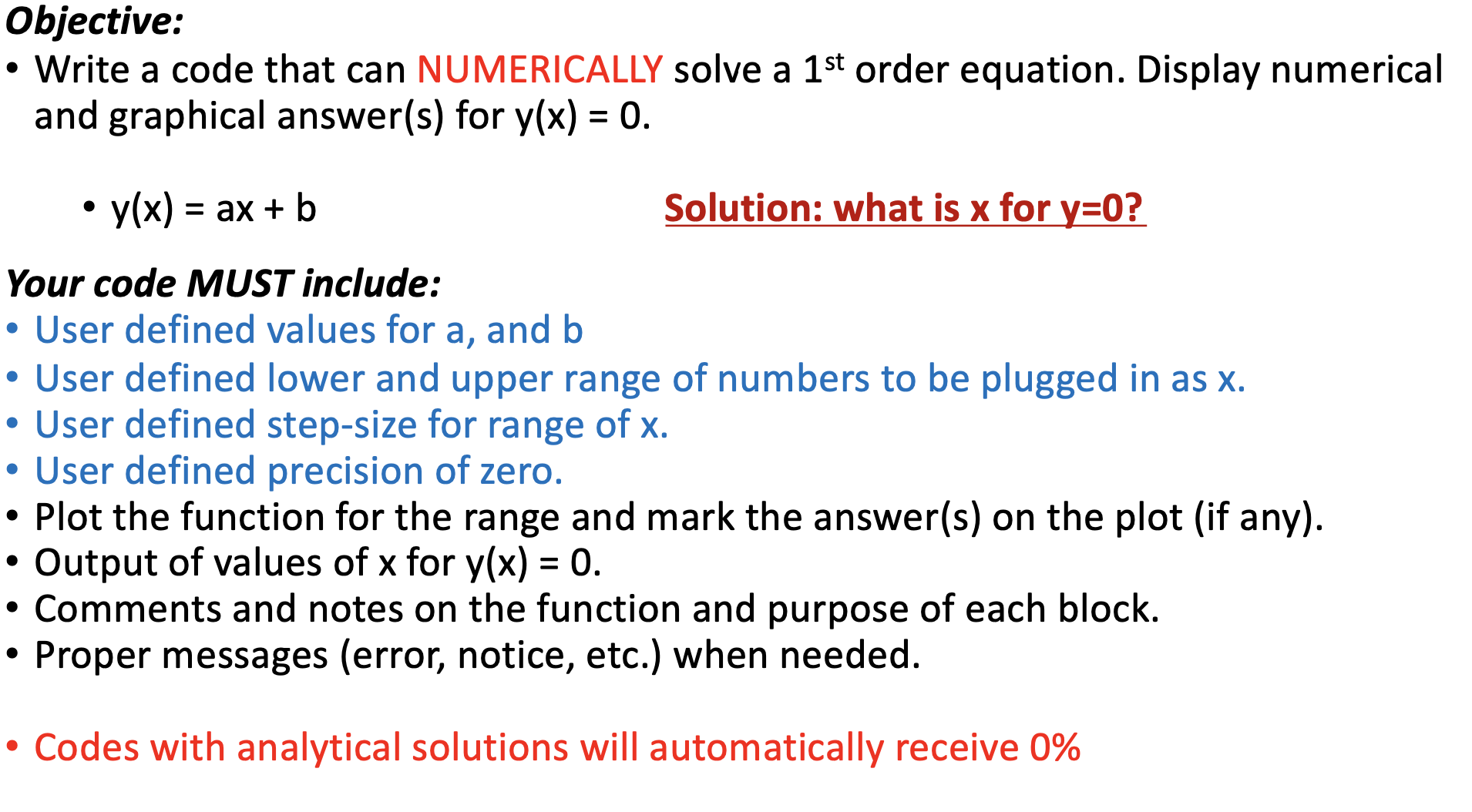 Solved clcclear% User defined values for a, and | Chegg.com