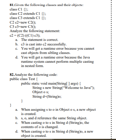 Solved 79.Show the output of running the class Test in the | Chegg.com