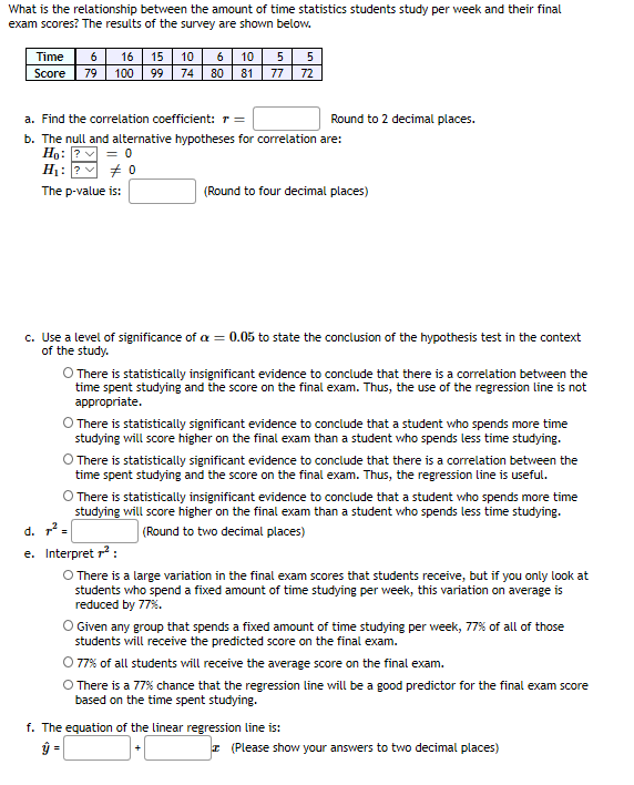 Solved What is the relationship between the amount of time | Chegg.com